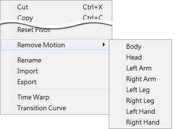 Removing Motions from Selected Body Parts