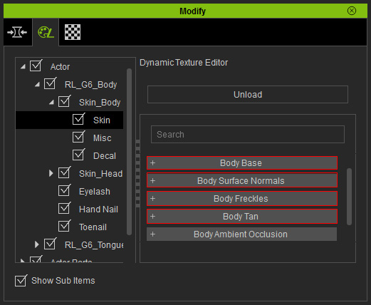 Body Skin Texture Layers
