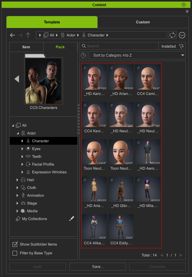 Using Face Control Panel