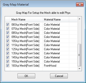 Displaying Desired Material for Applying Weight Map