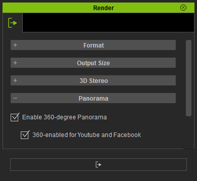 The User Interface Introduction of Exporting Panorama Videos