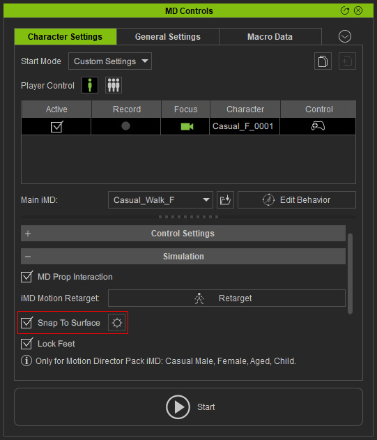 How to set surface for props