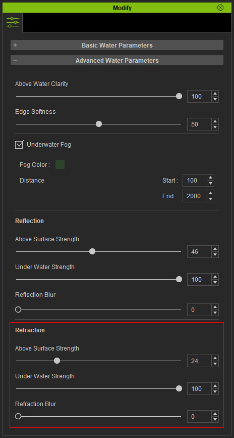 Advanced Water Parameters - Refraction