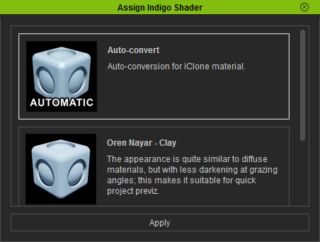 Applying Indigo Shaders Provided by iClone