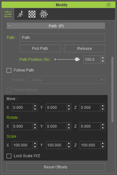 Offsetting Objects Moving Along Path