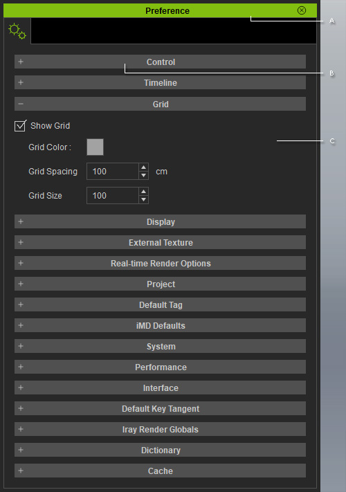 Preference Panel