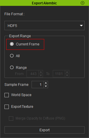 Setting Export Range