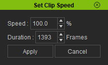 Manually Setting Clip Speed