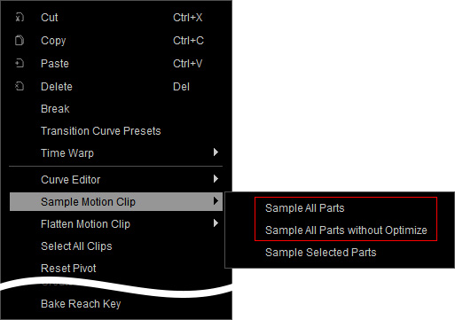 Clip Sampling Options