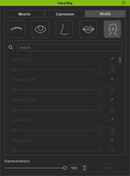 Using ExpressionPlus in Face Key Panel